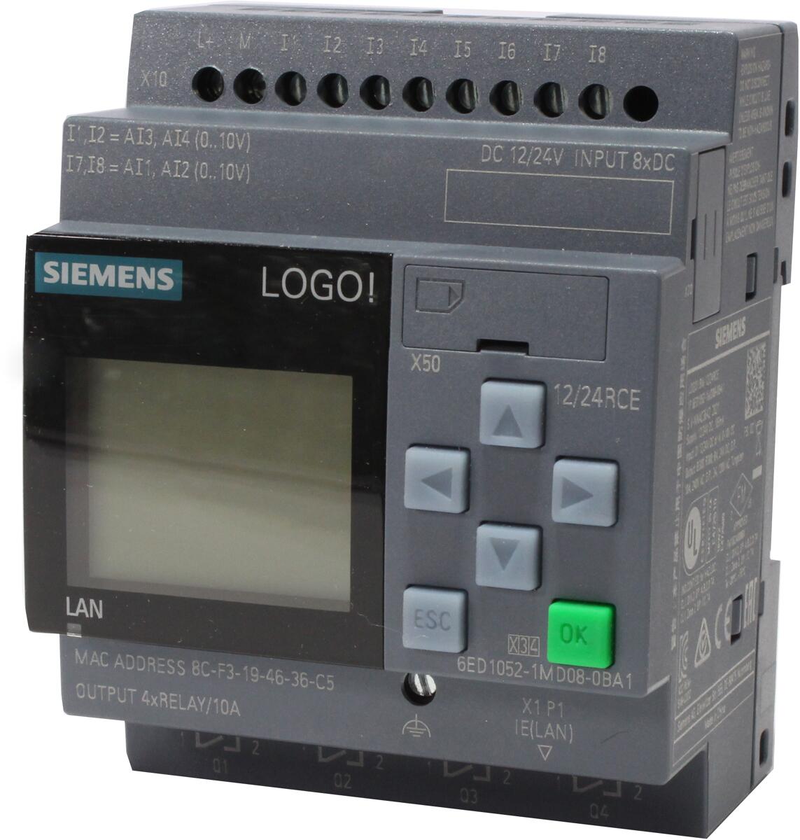 Siemens LOGO! 12/24RCE SPS-Steuerungsmodul Automatisierung Hutschiene 4 ...